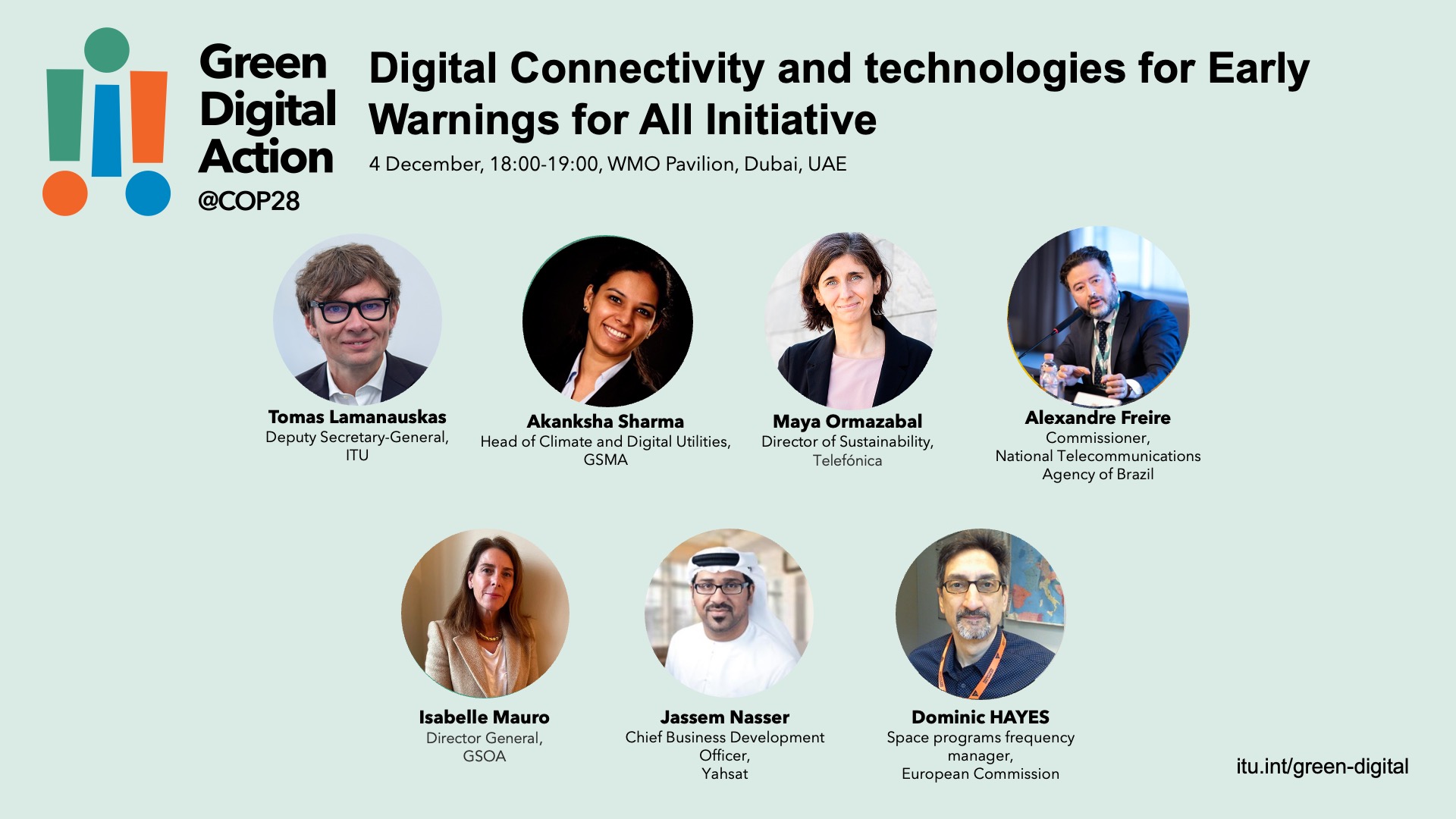 COP28: Digital connectivity and technologies for Early Warnings for All, 4 December 2023, Dubai